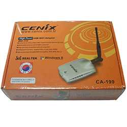 CENIX CA-199 54Mbps 802.11b/g/N USB High Power Kablosuz Adaptör 12dBi ...