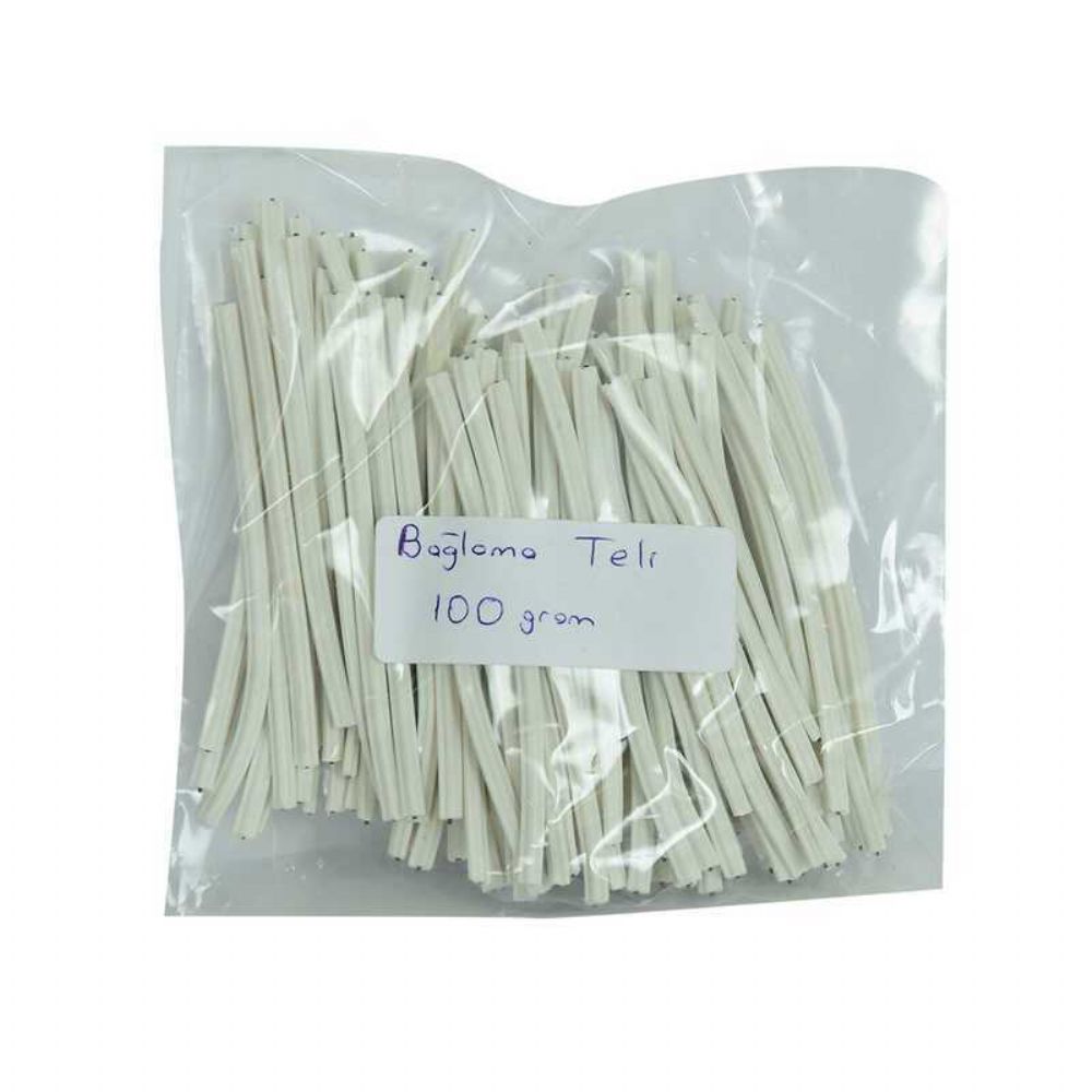 Bağlama Teli Tel Klips Pvc Kaplamalı Beyaz 100 Gr Takribi 100 Adetli 1 Paket - kargombedava.com